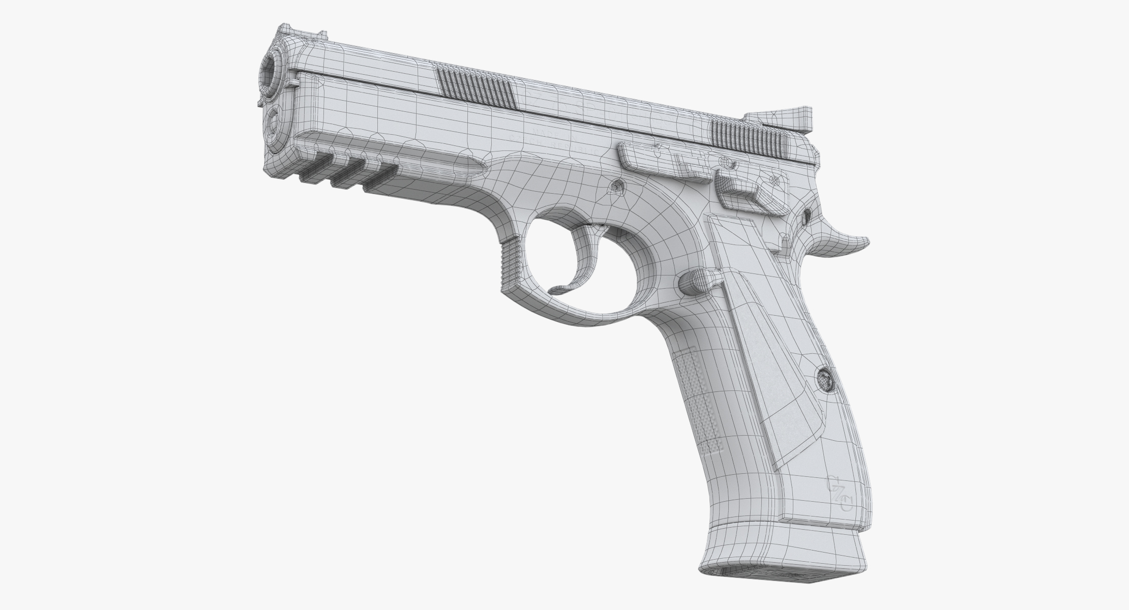gun cz 75 sp-01 3d model