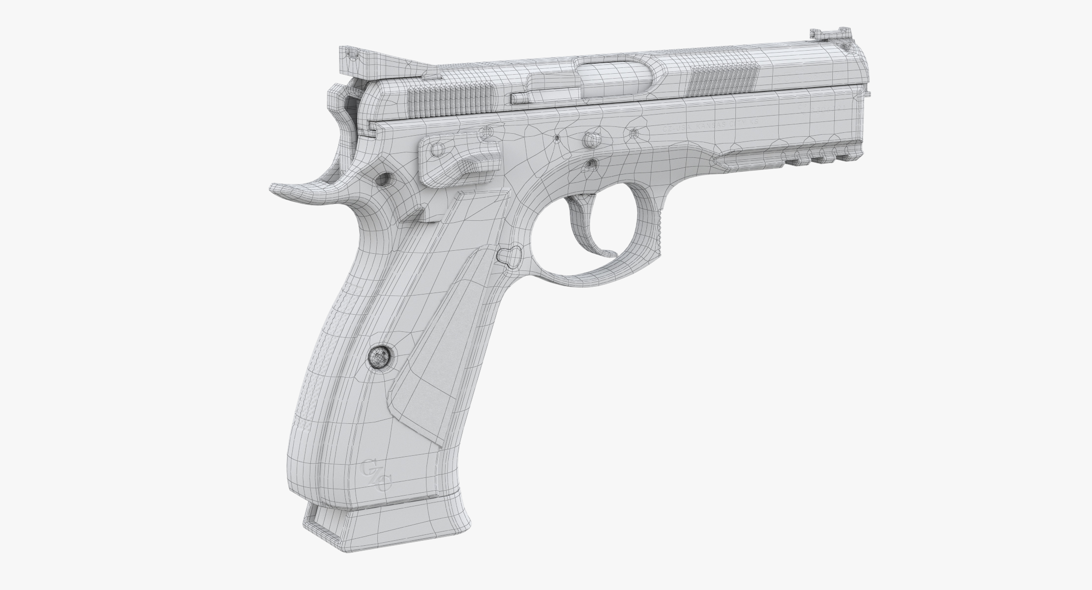 gun cz 75 sp-01 3d model