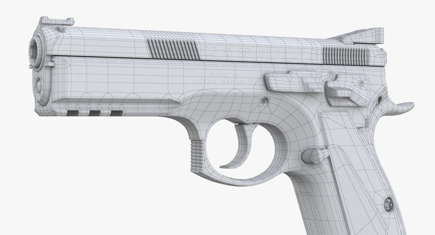 gun cz 75 sp-01 3d model