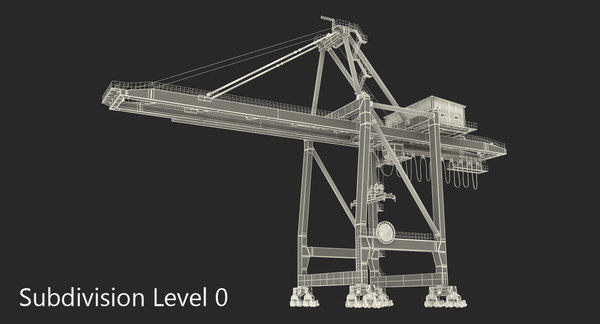 3d model container handling gantry crane