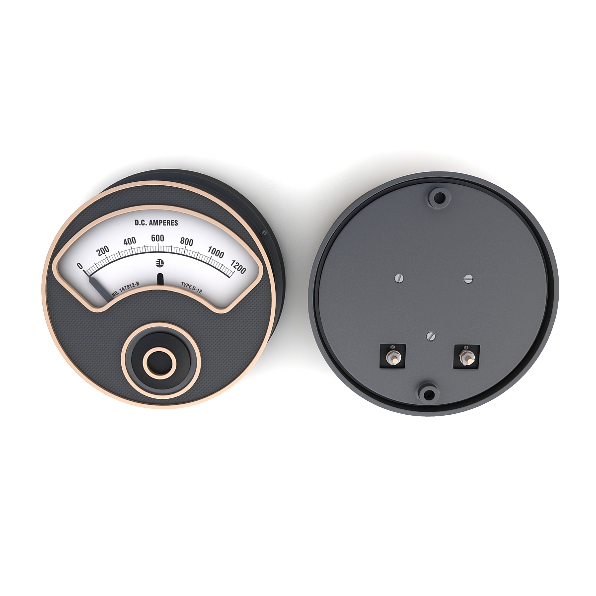 3d model vintage ammeter 03