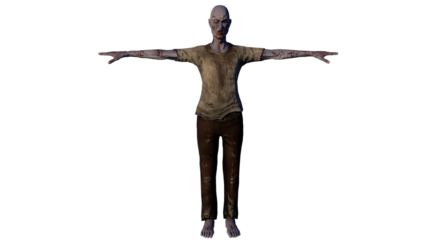 free zombie male 3d model