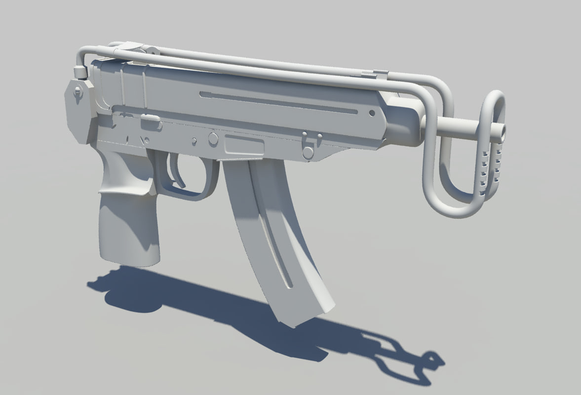 scorpion machine pistol 3d obj