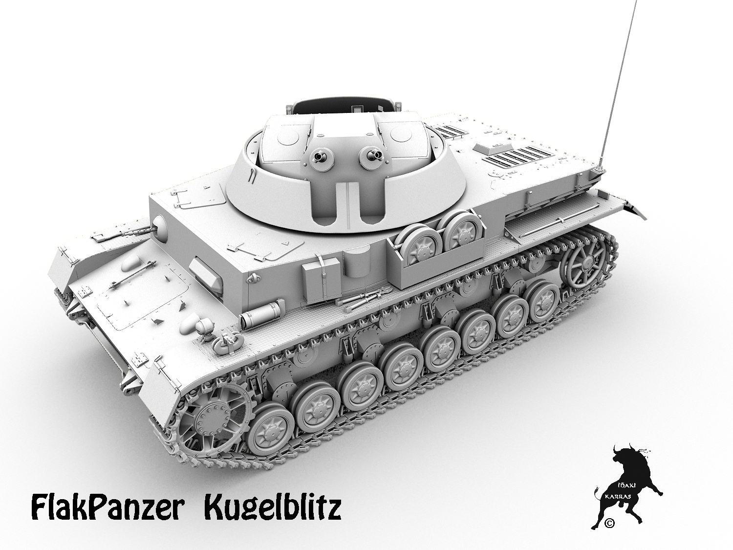 3d model flakpanzer iv kugelblitz panzer tank