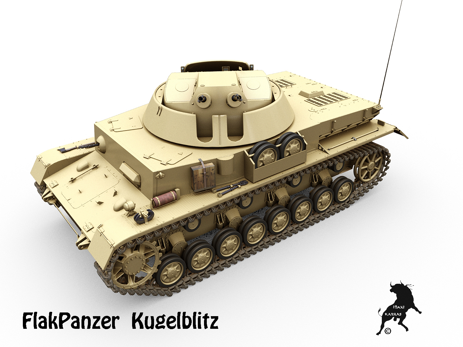 3d model flakpanzer iv kugelblitz panzer tank
