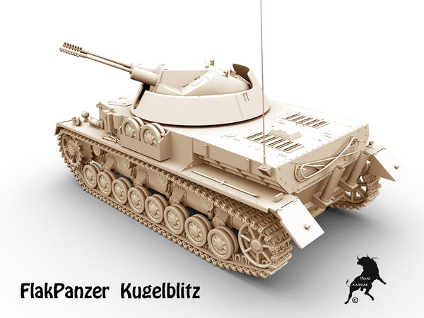 3d model flakpanzer iv kugelblitz panzer tank
