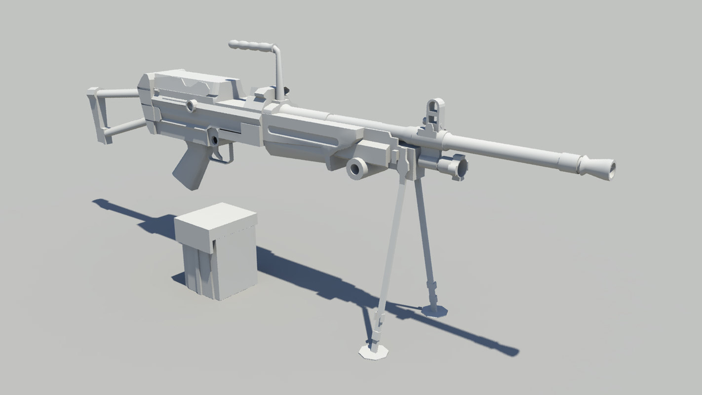 pkm machine gun 3d obj