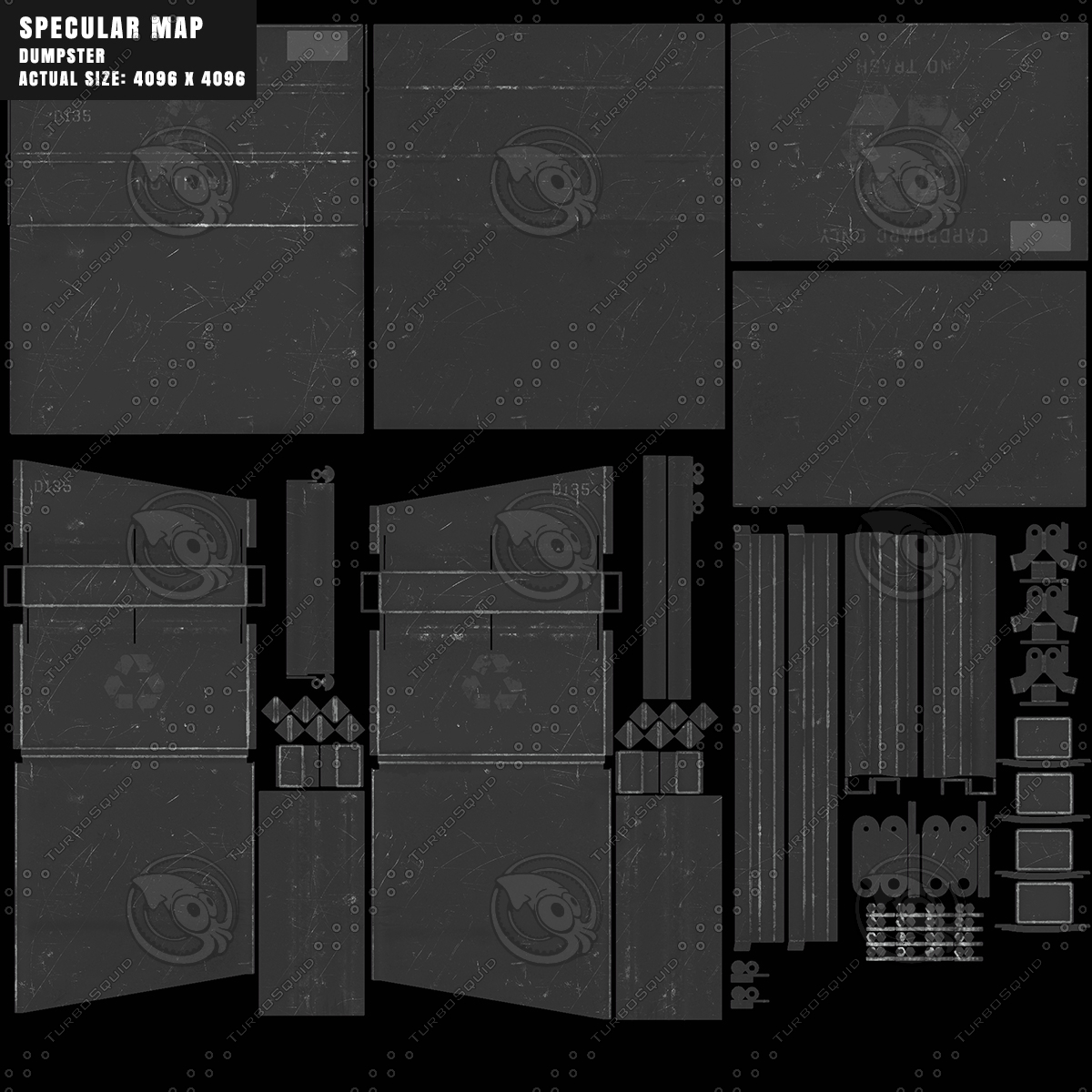 3d model of recycling dumpster