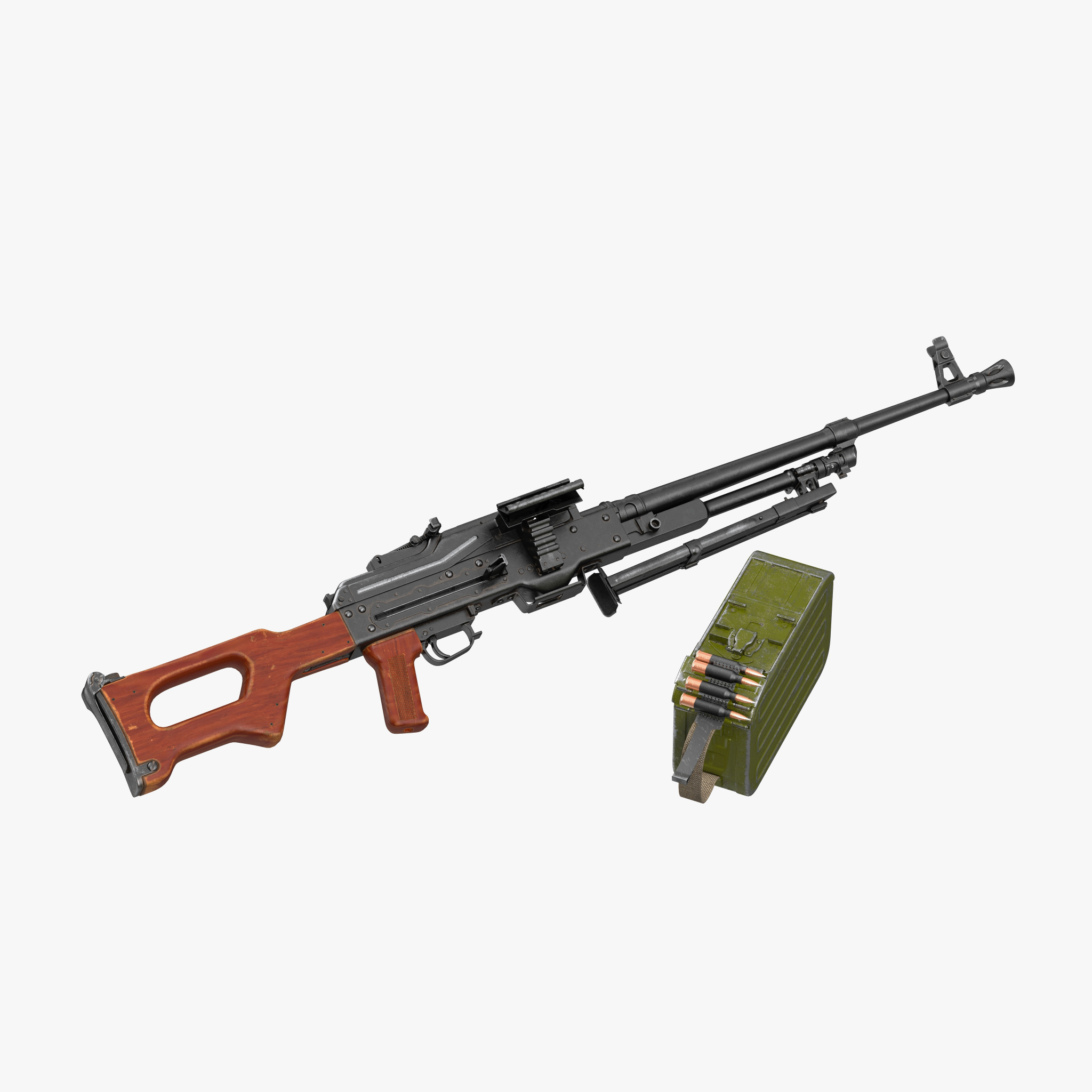 russian machine gun pkm 3d c4d