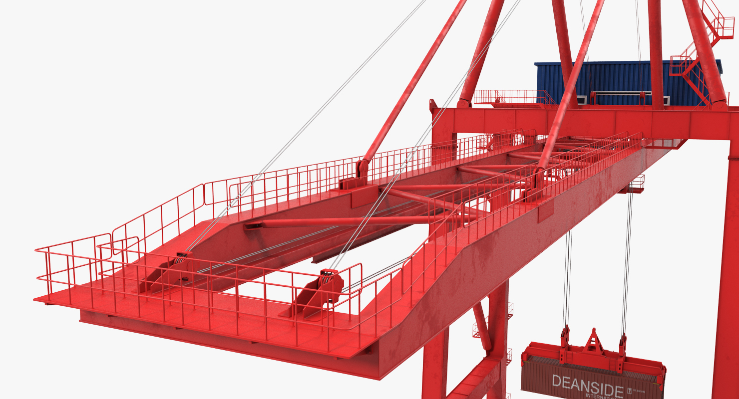 3d model port container crane red