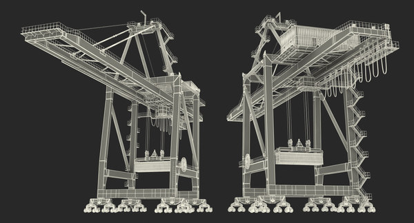 3d model port container crane red
