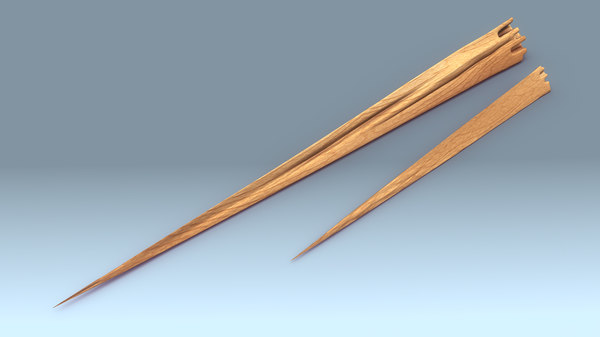 3d wood splinter model