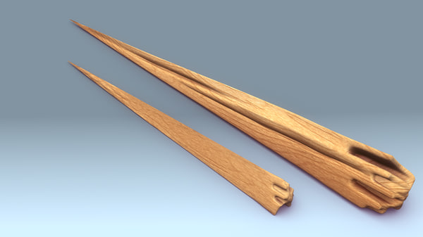 3d wood splinter model