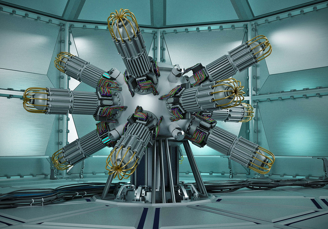 3d model green fusion reactor