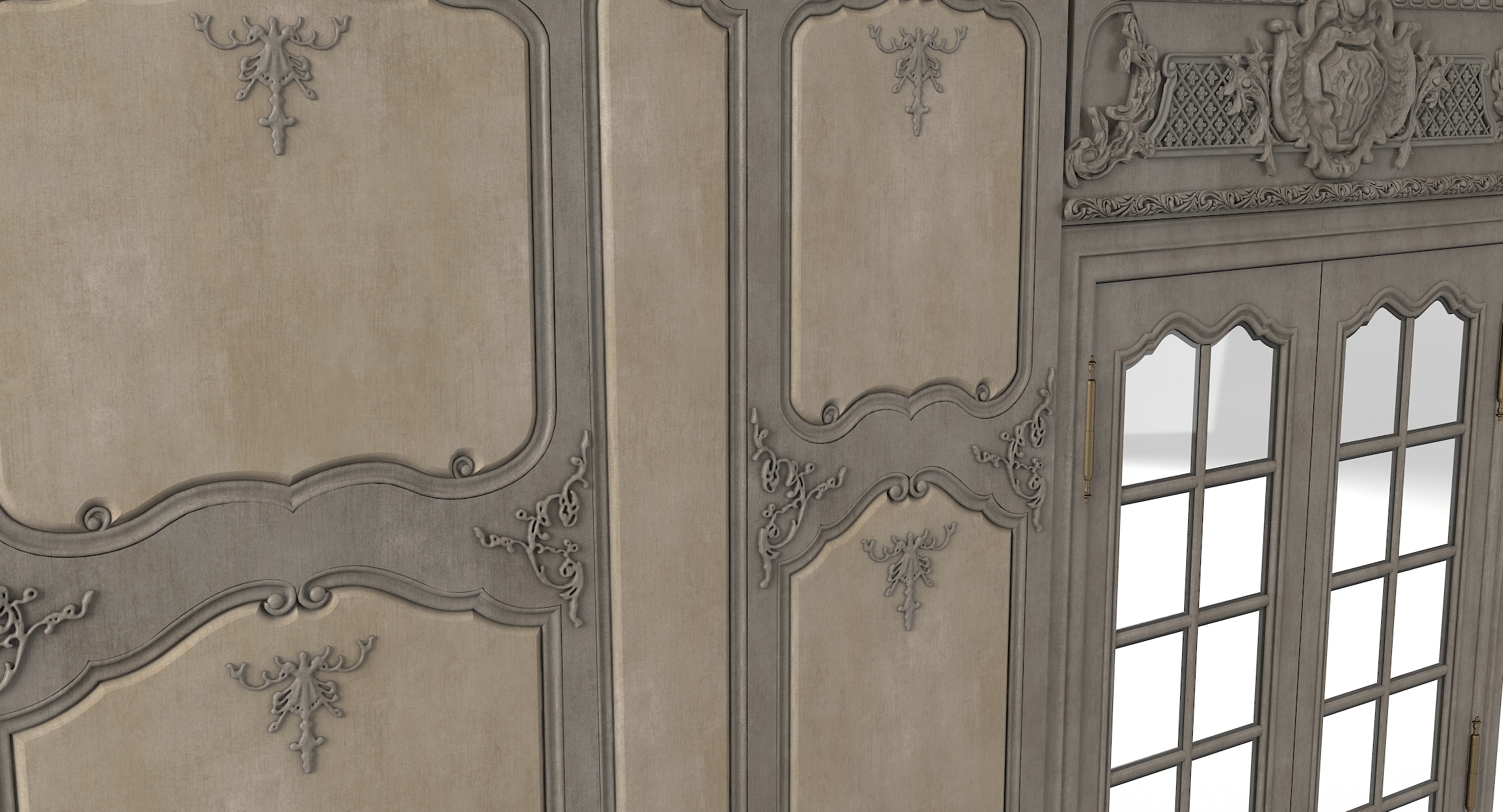 3d baroque victorian wall model