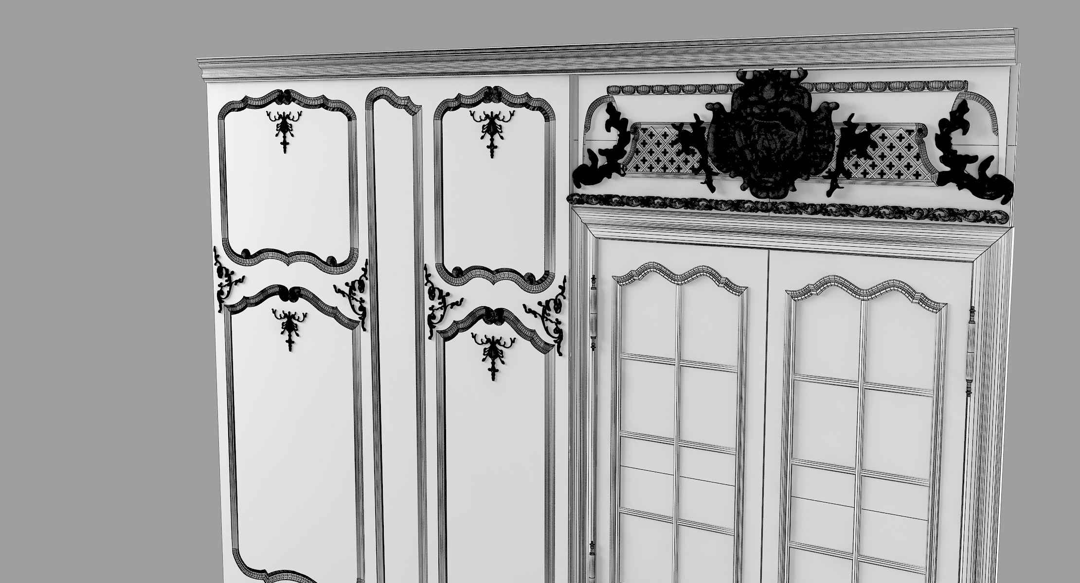 3d baroque victorian wall model