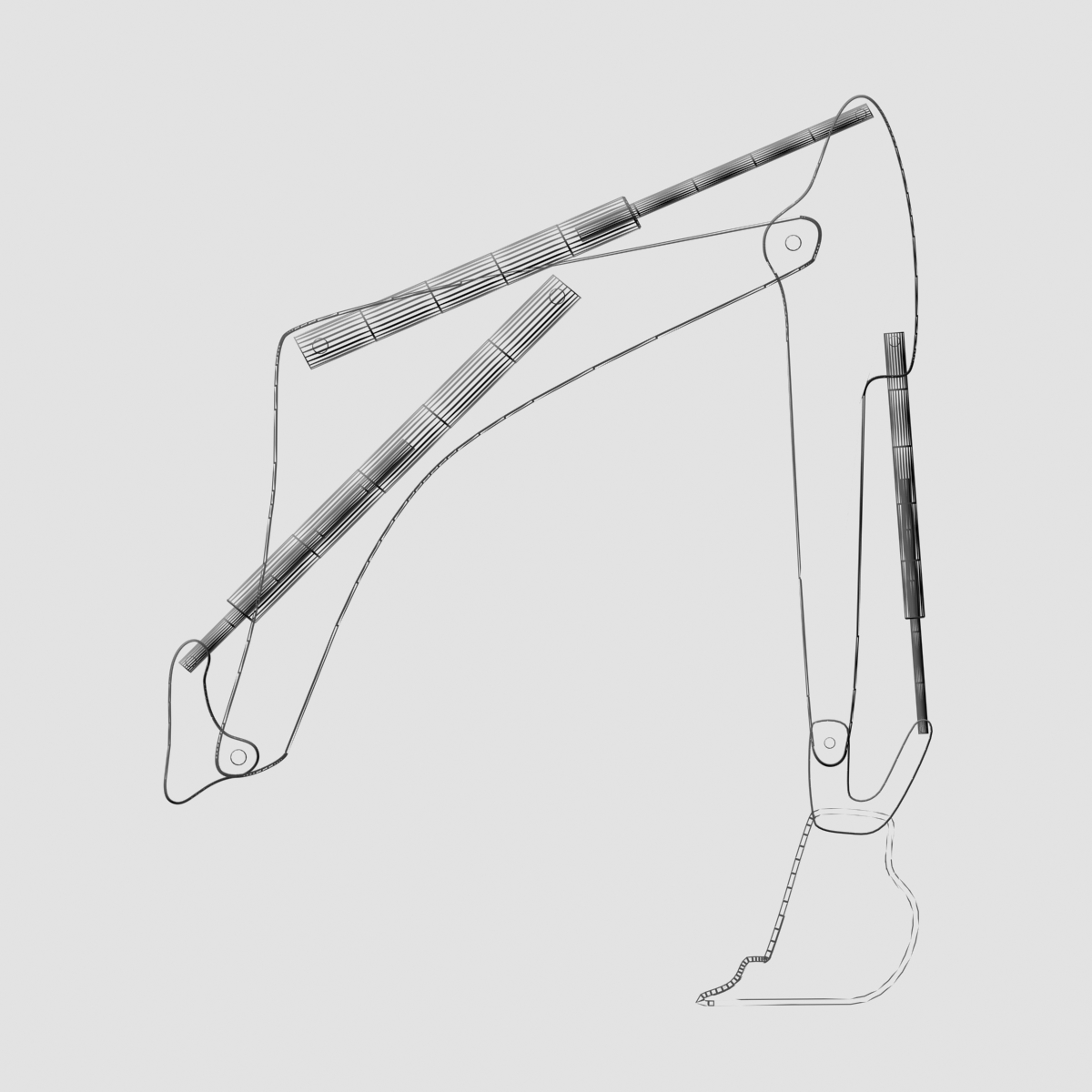 3d model mechanical digger arm