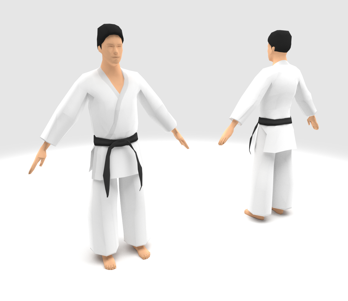 3d model karate character