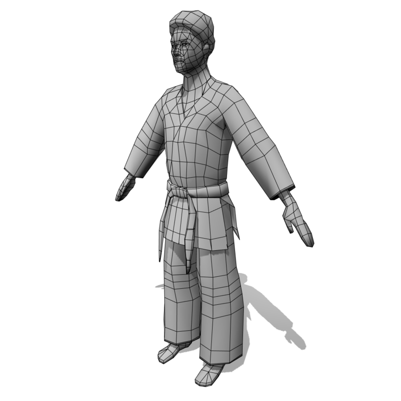 3d model karate character