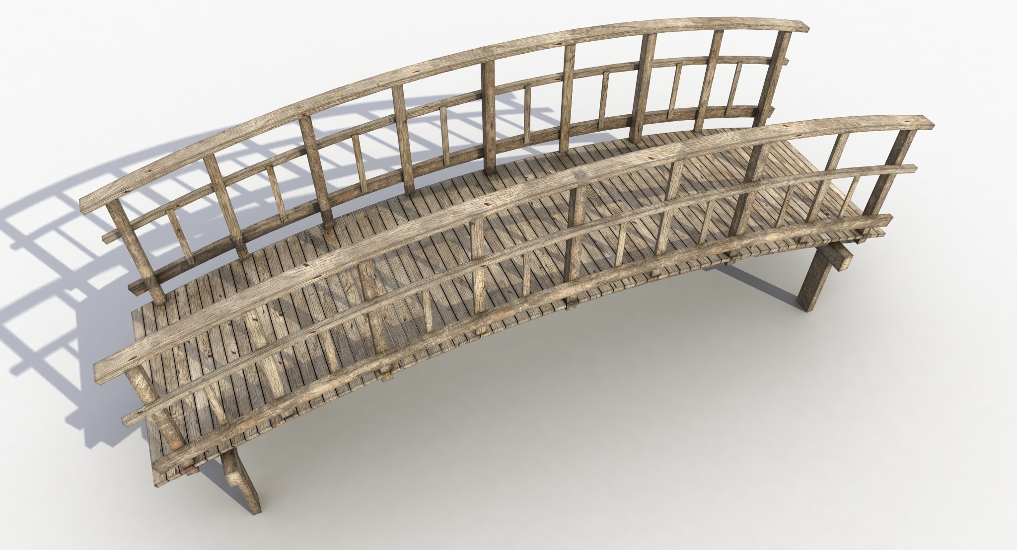 3d model wood wooden bridge