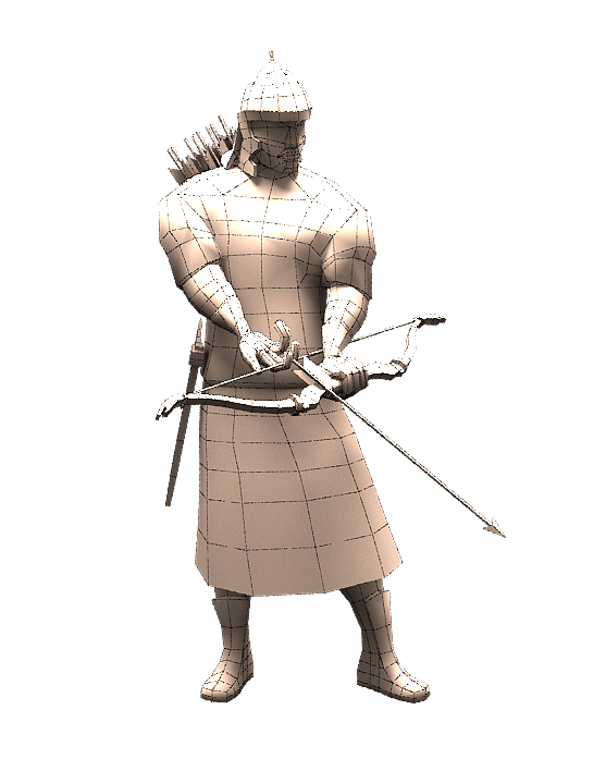 3d model archer man roman