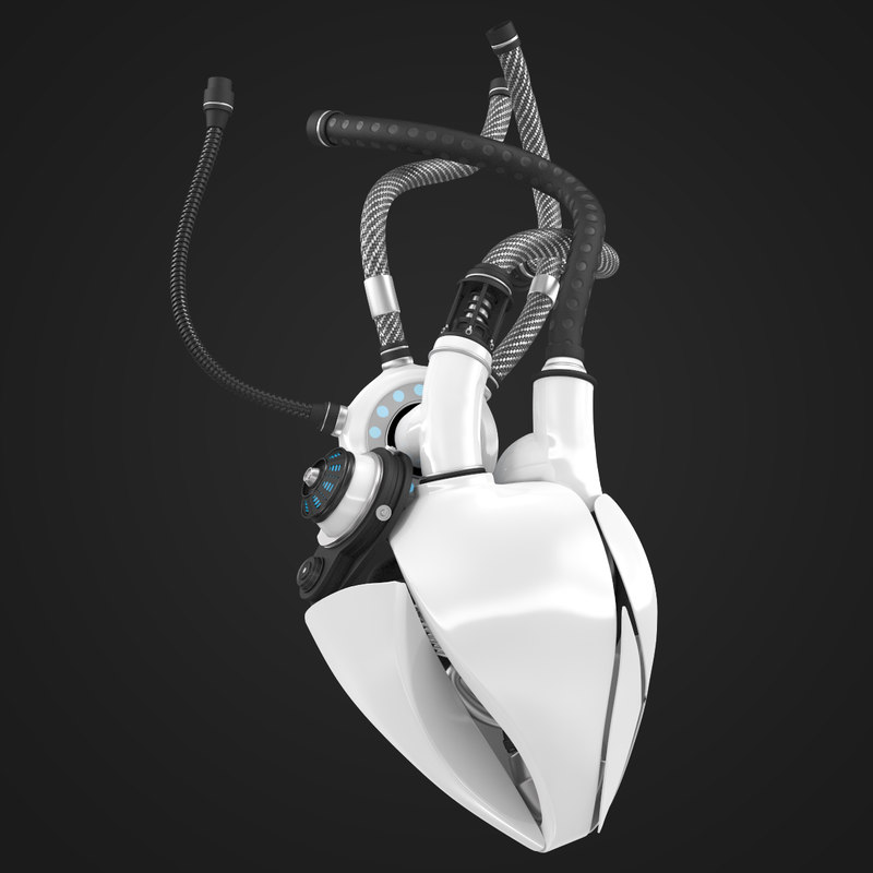 3d sci-fi robot mechanical heart