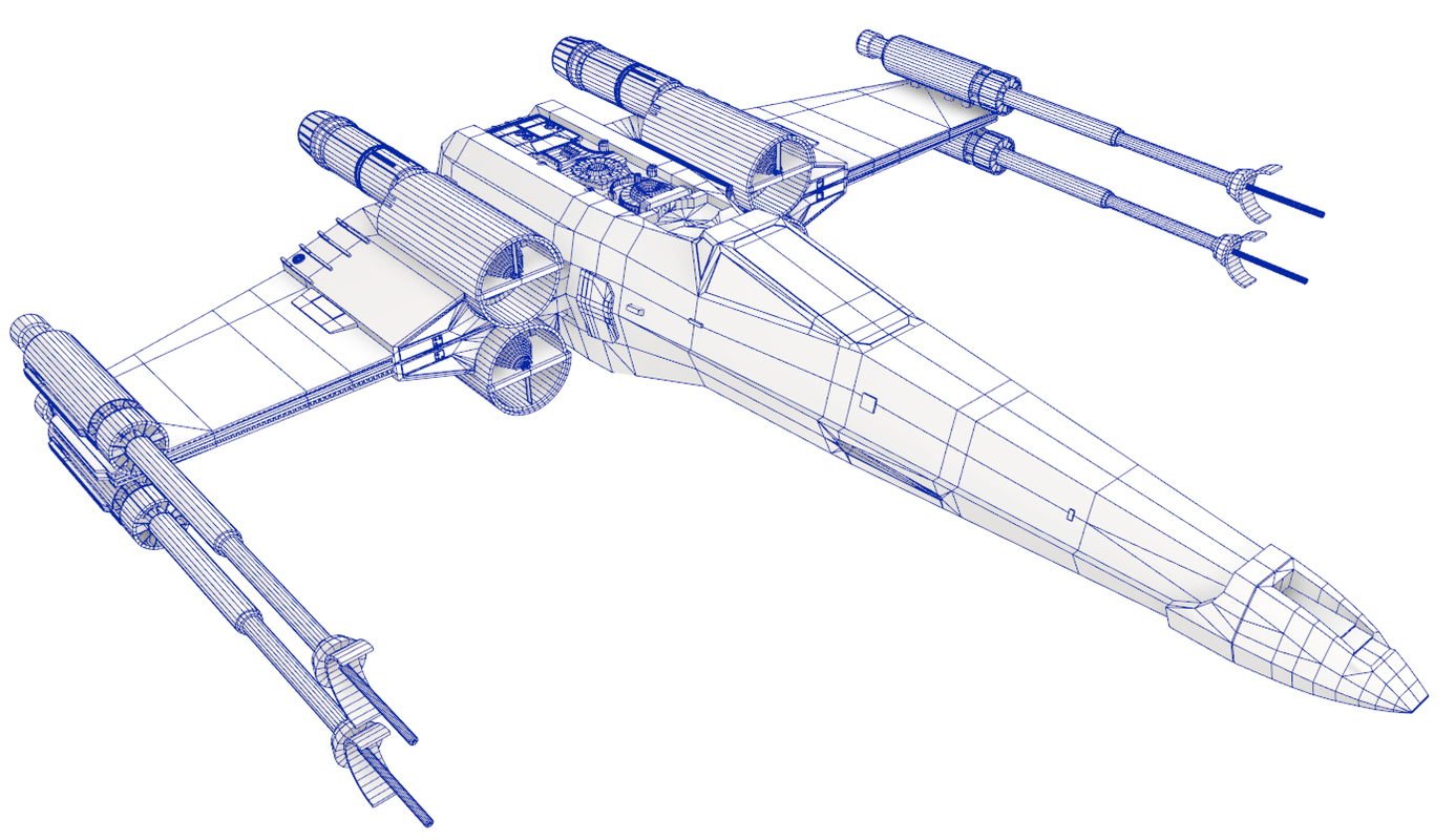 star wars x-wing r2-d2 3d obj