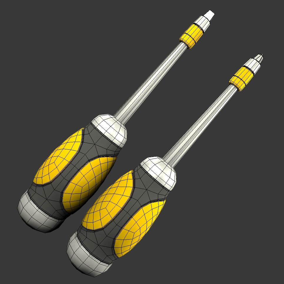 3d model screwdrivers modelled