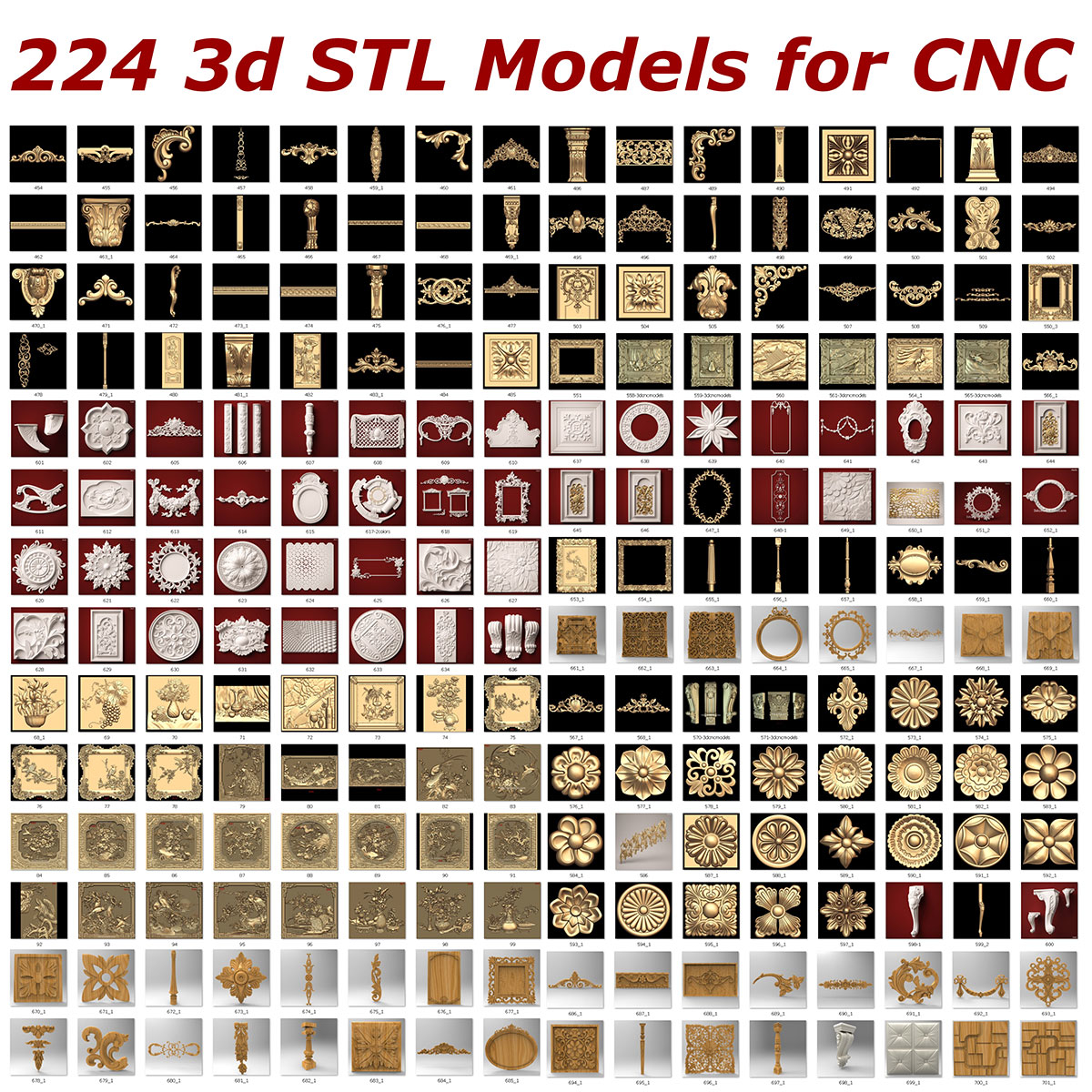 224 stl files cnc 3d 3ds
