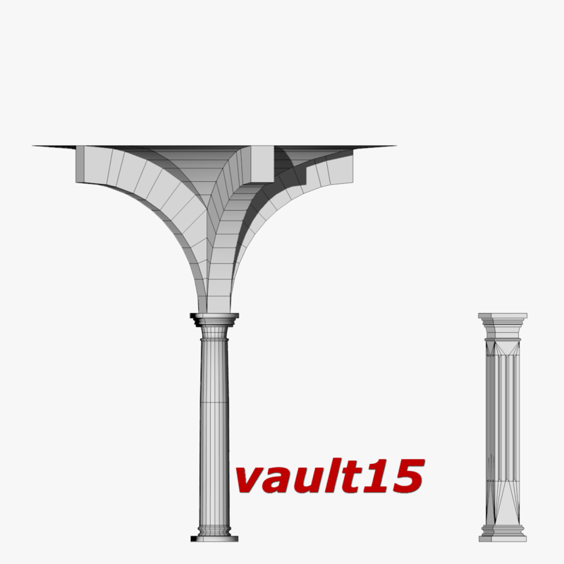 3d model vaults bricks stones
