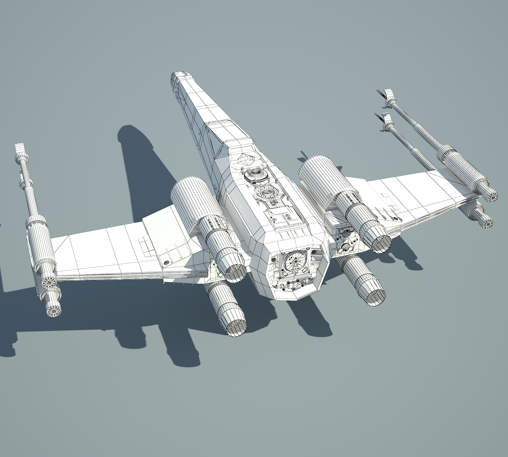 star wars x-wing r2-d2 3d obj