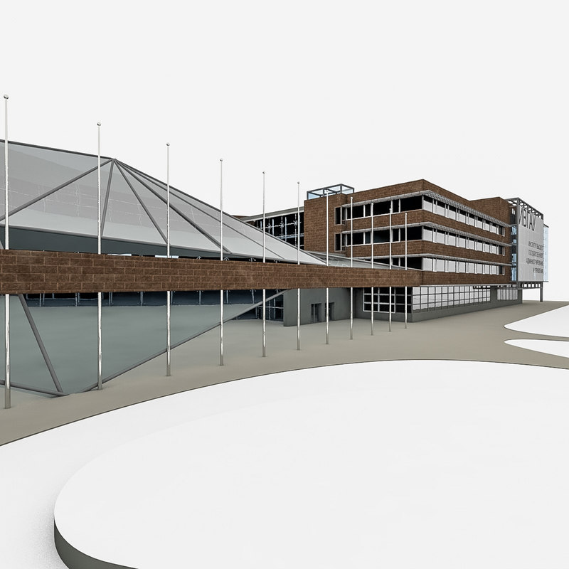 university campus 3d model