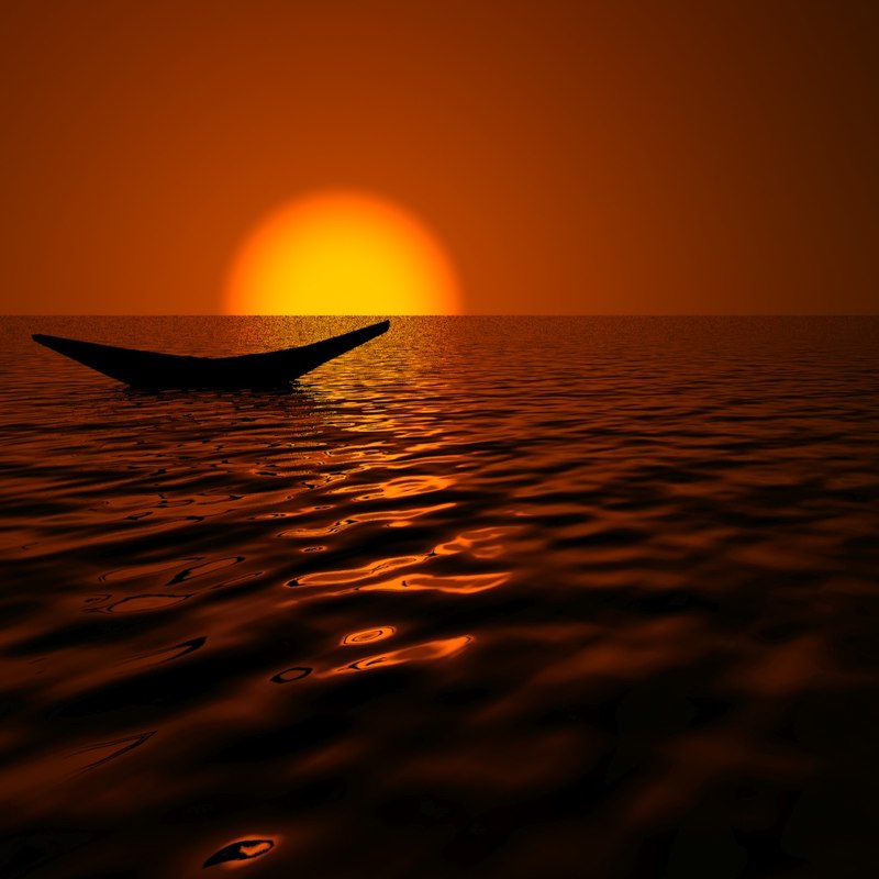 sunset scene 3d model