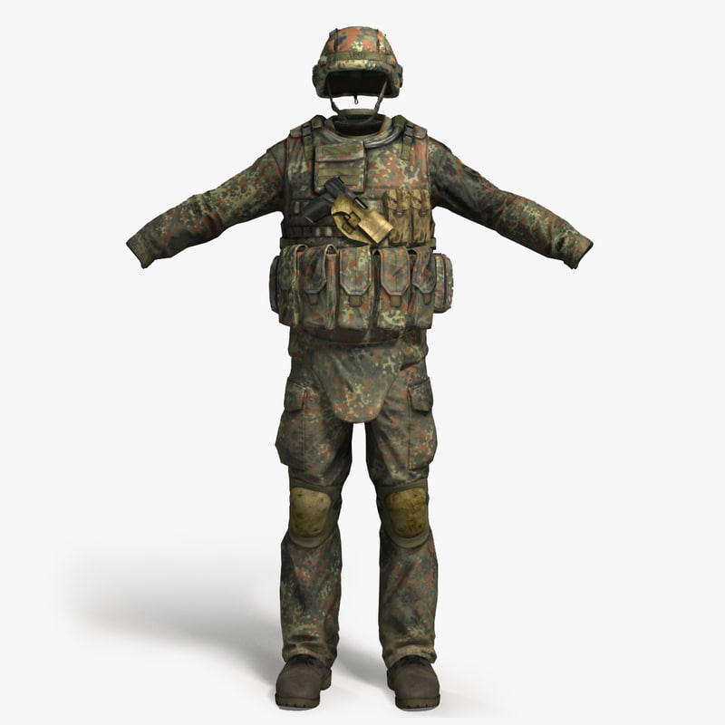 3d model qualitative soldier cloth set