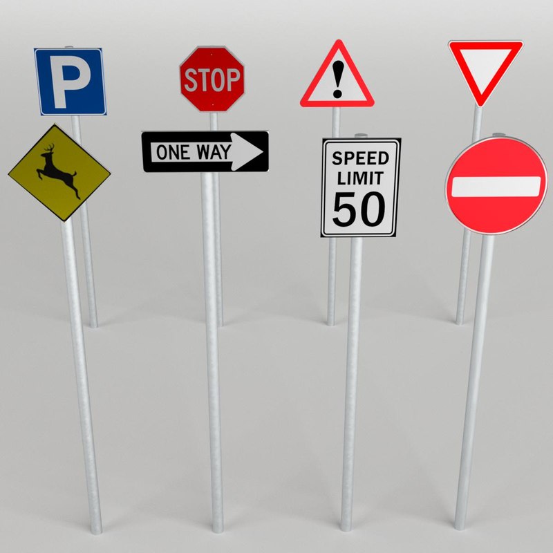 3d traffic signs pack