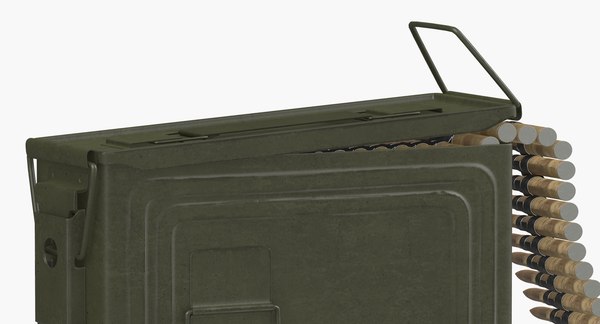 3d model machine gun ammunition box