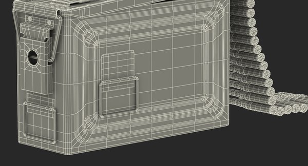3d model machine gun ammunition box