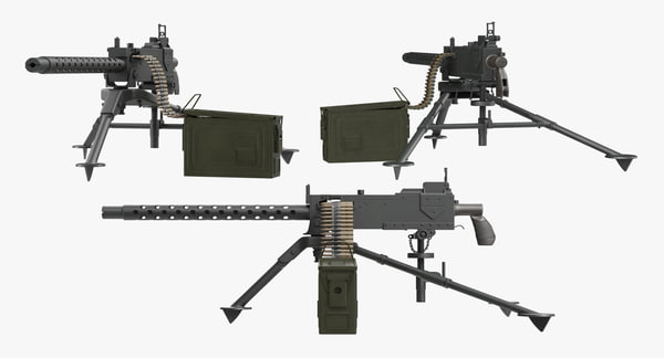 m1919 browning 30cal machine gun 3d 3ds