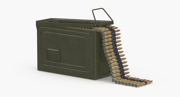 3d model machine gun ammunition box