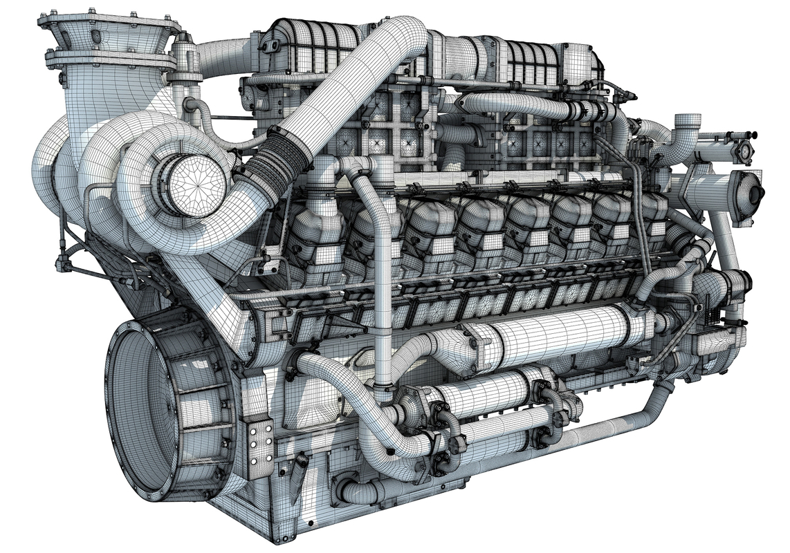 heavy duty engine 3d 3ds