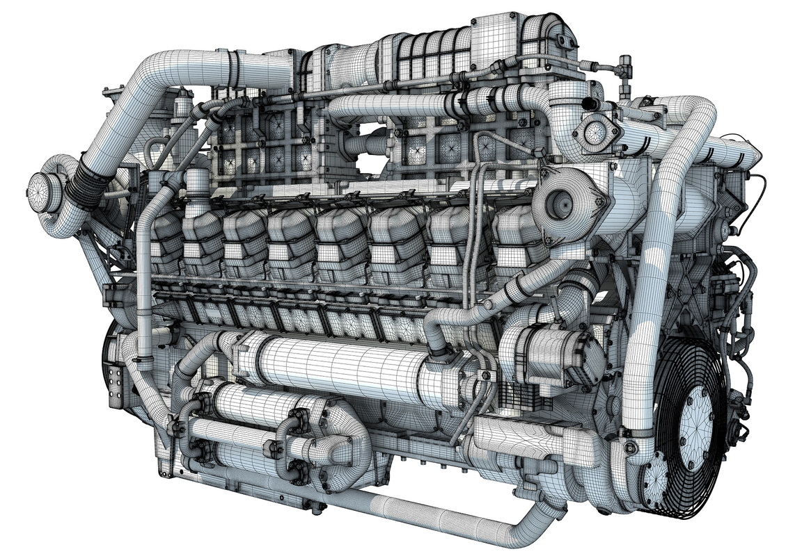 heavy duty engine 3d 3ds