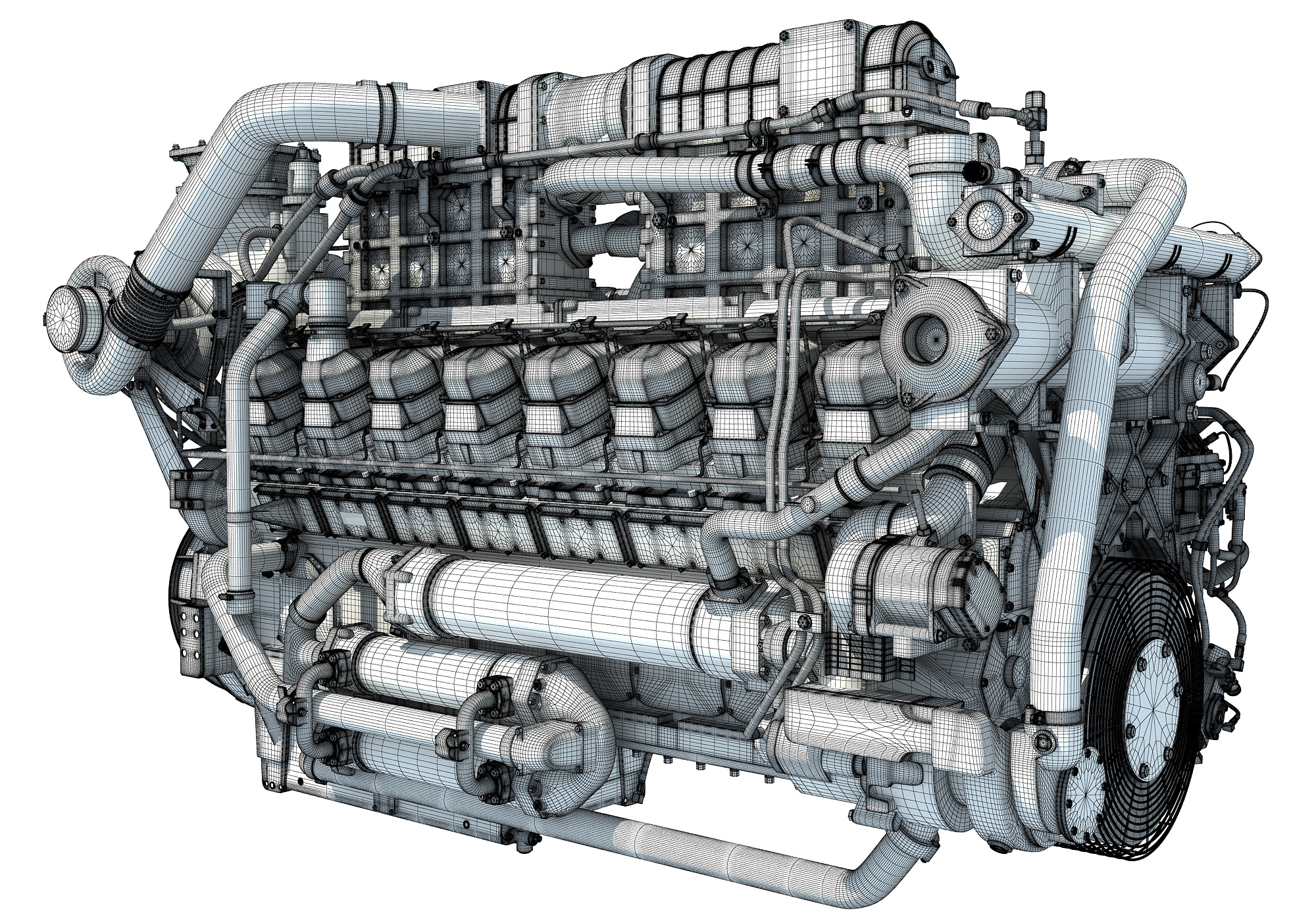 heavy duty engine 3d 3ds