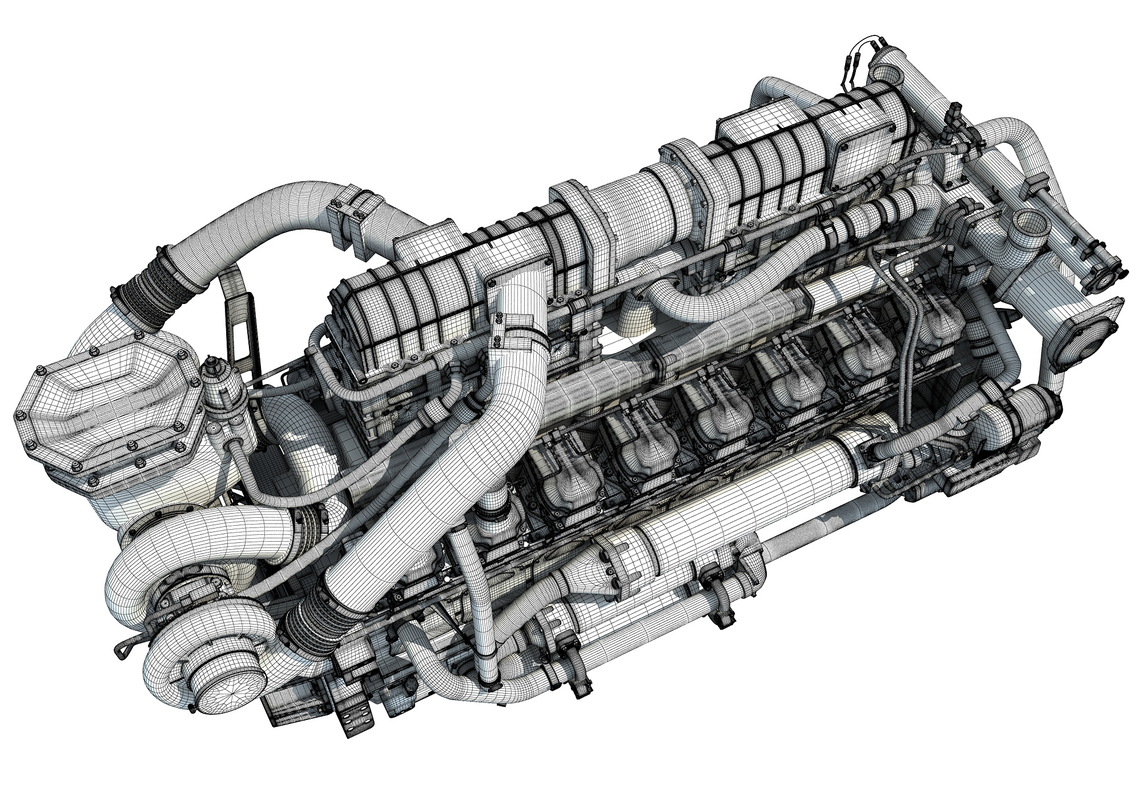 heavy duty engine 3d 3ds