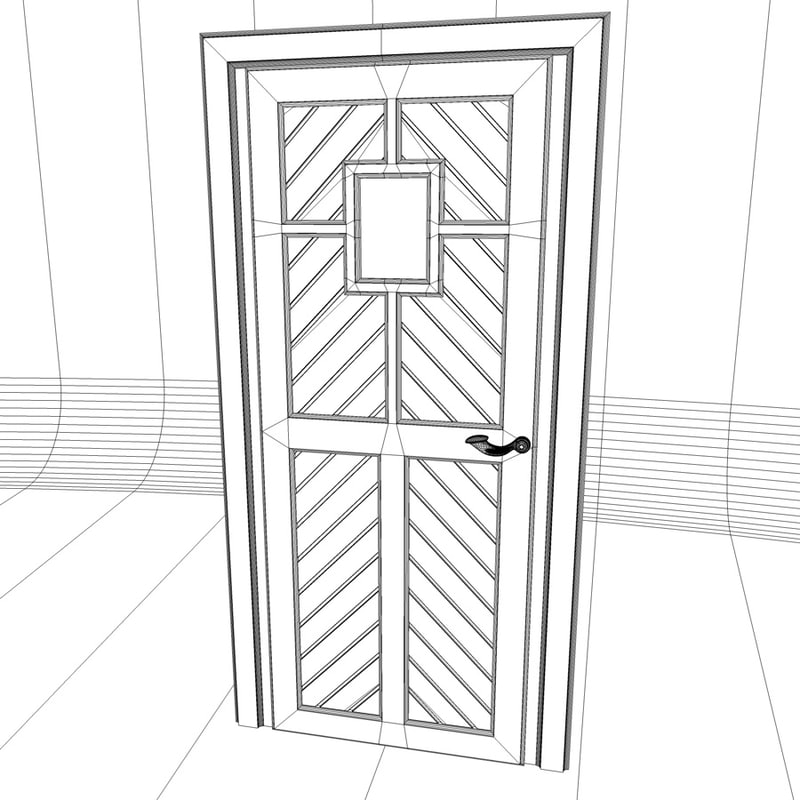 3d wooden door