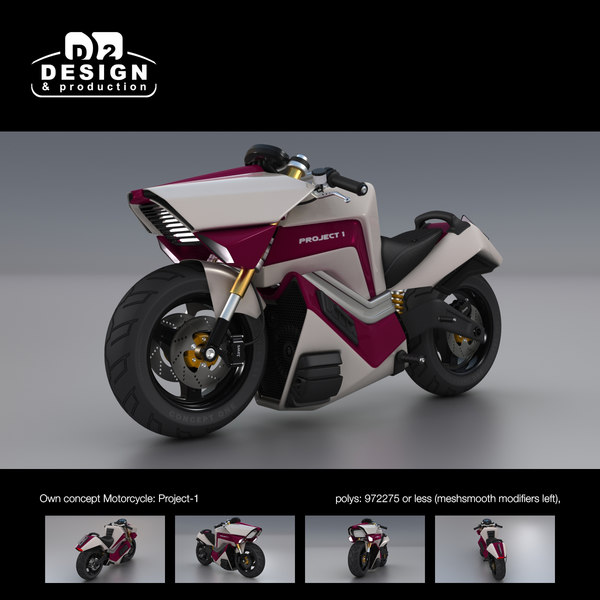 futuristic bike concept: 3d model