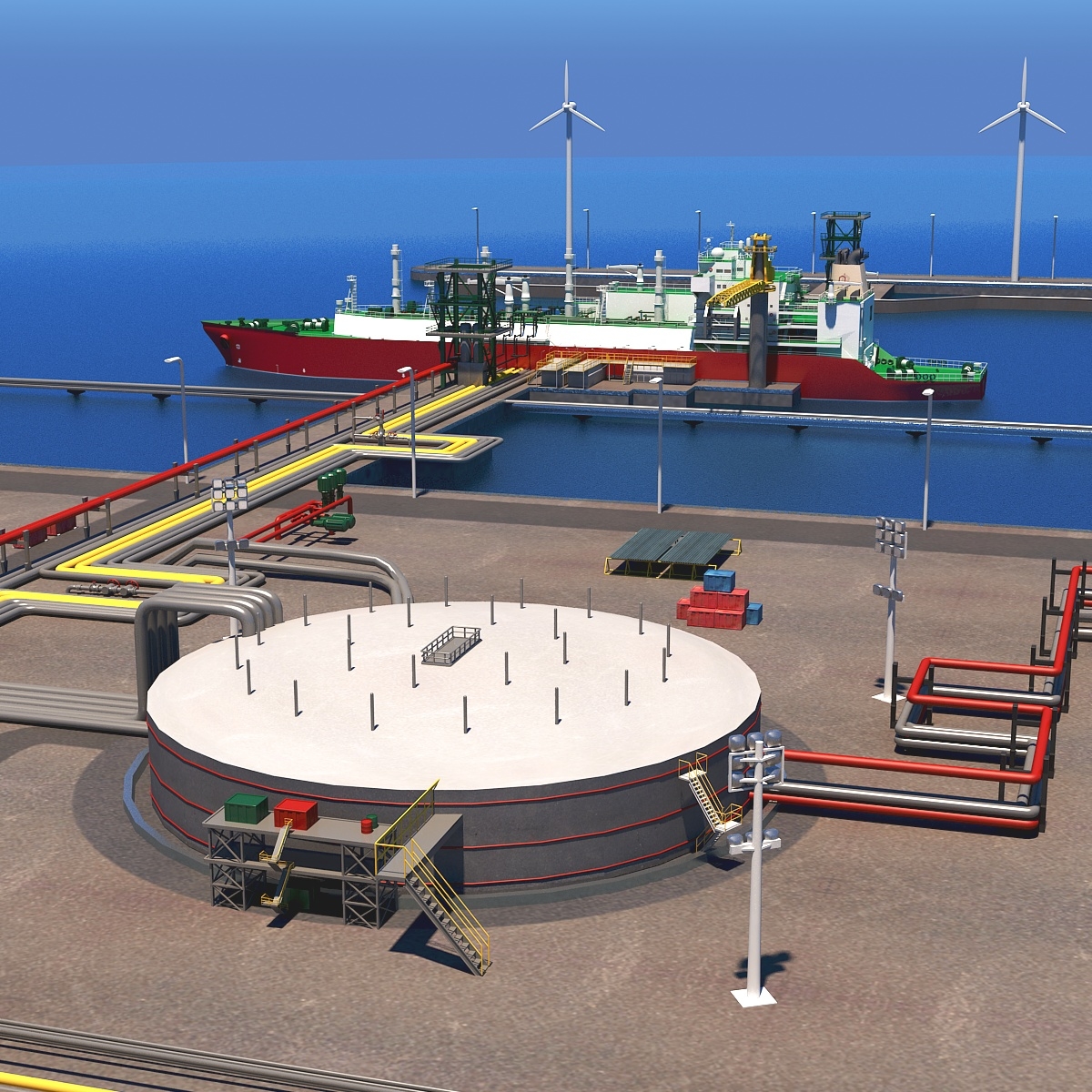 3d lng terminal port