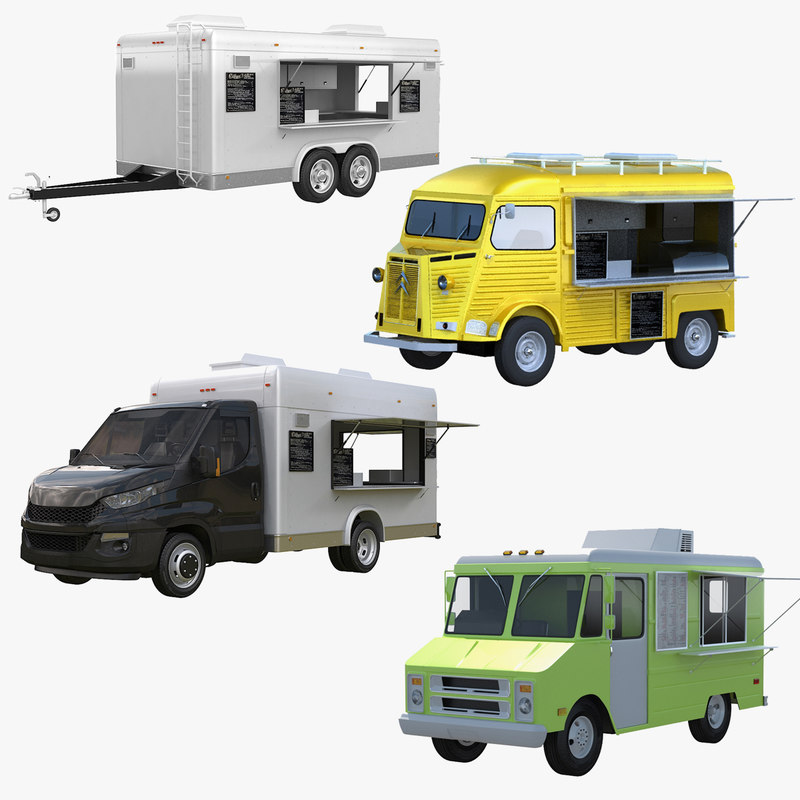 3d food truck van