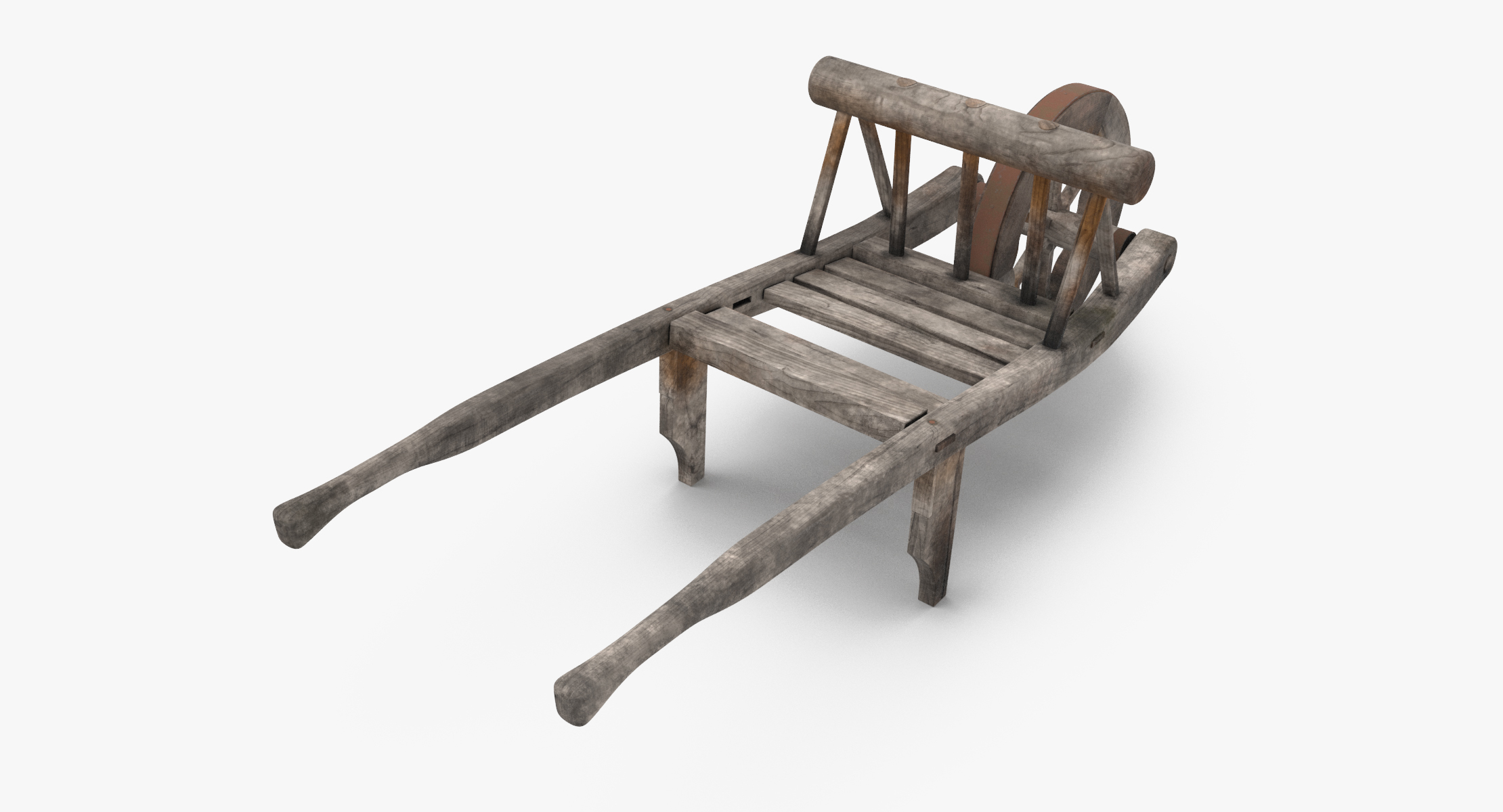 3d medieval wheelbarrow wagon cart