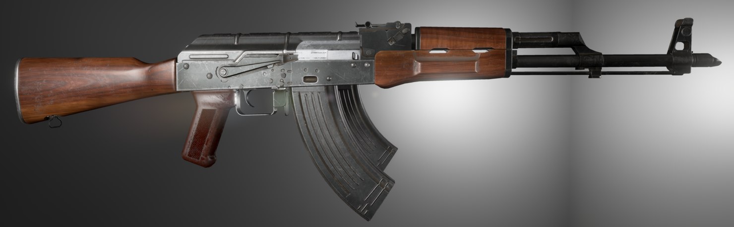 3d model akm rifle