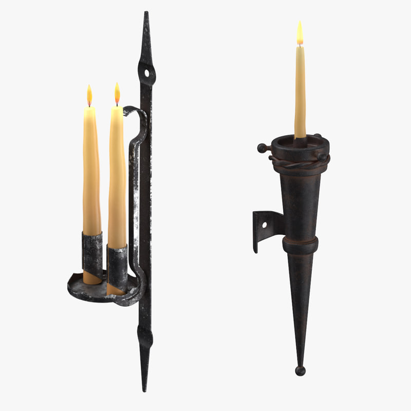 medieval candle wall sconces 3d max